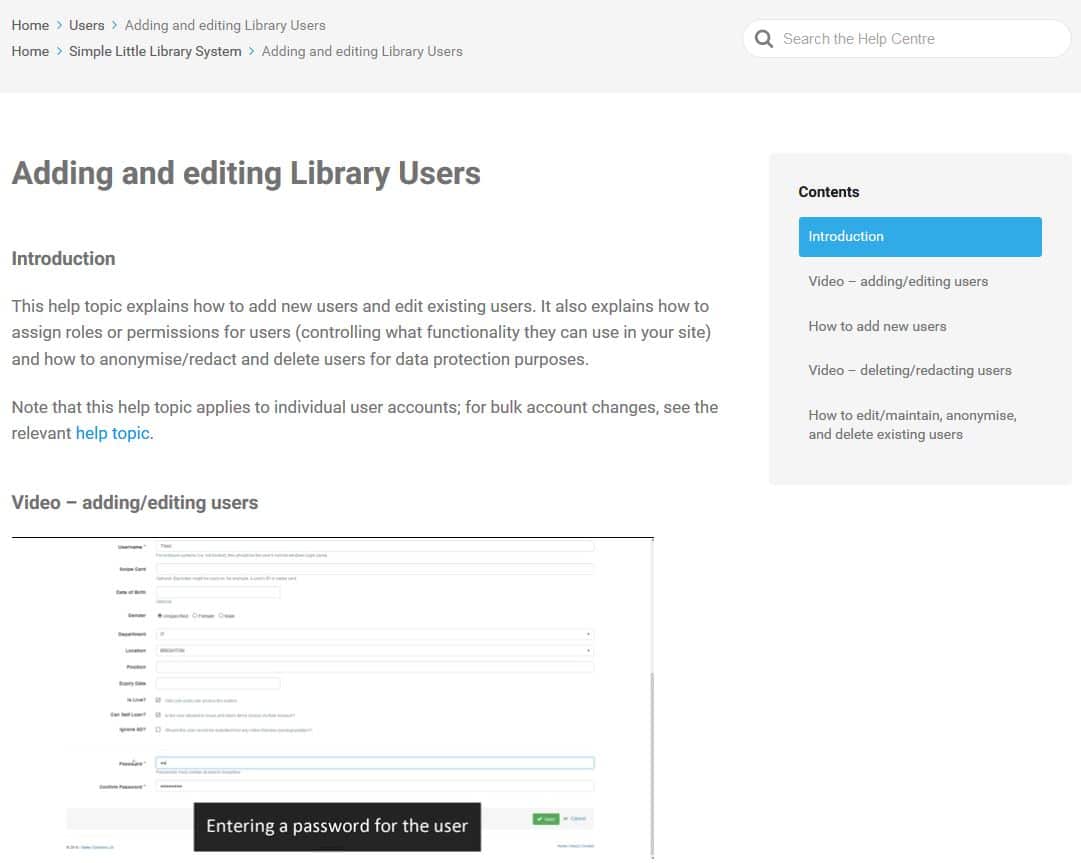 Technical support - Simple Little Library System